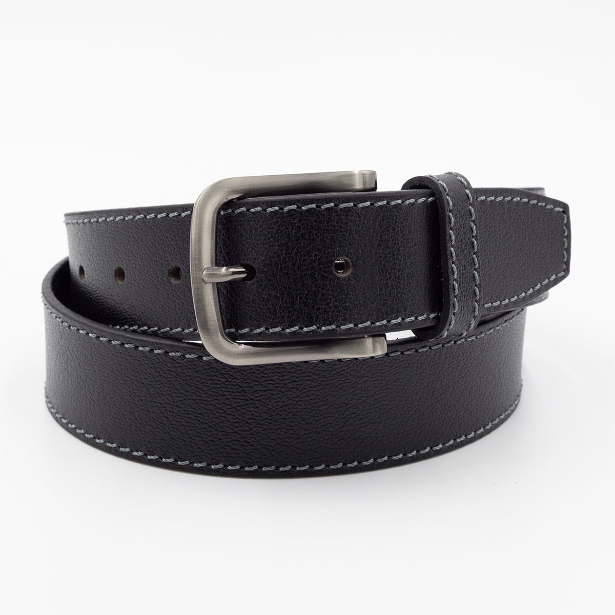 Textured Leather Belt - Black/Nickel | DEVIL-DOG® – DEVIL-DOG Dungarees