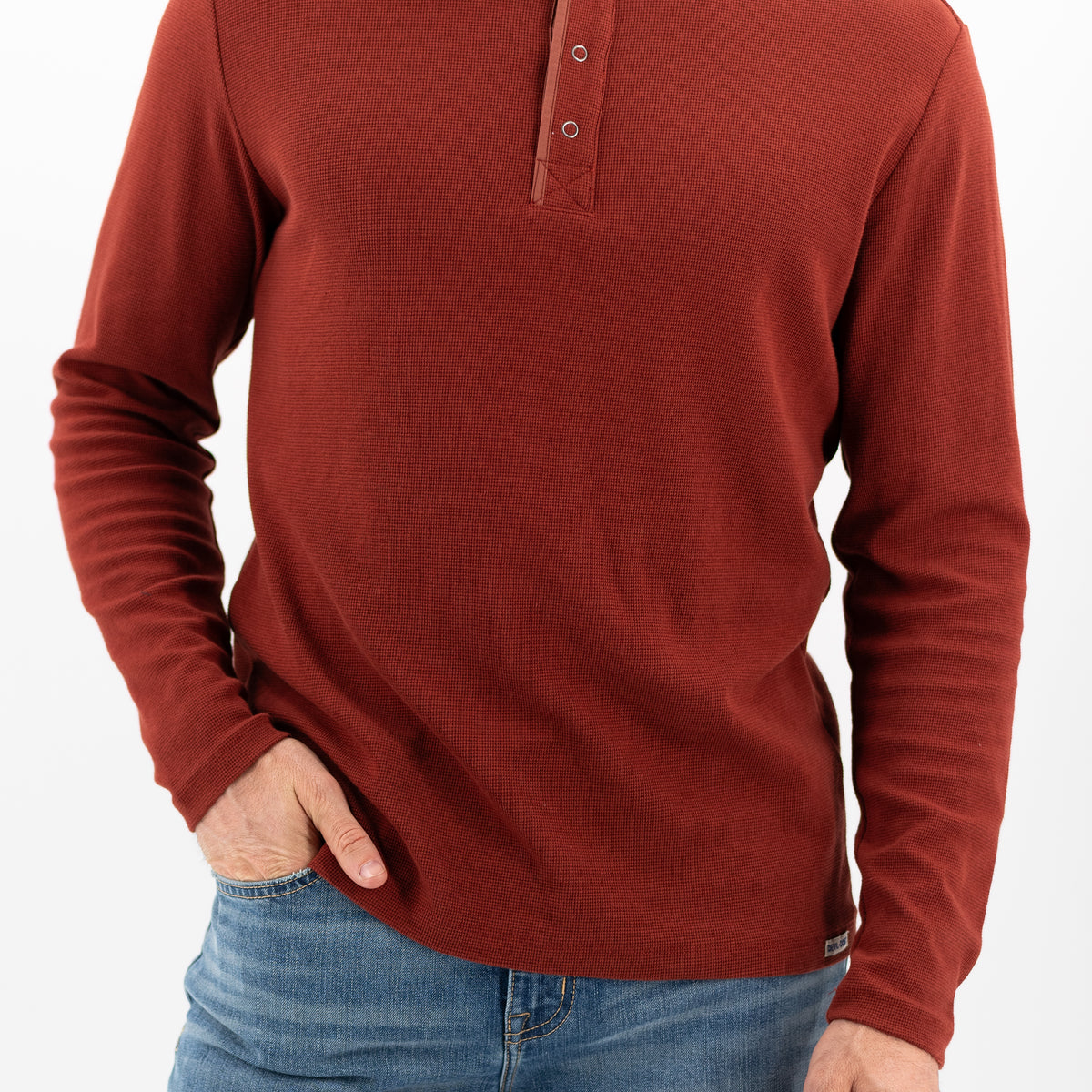 Waffle Henley - Fired Brick | DEVIL-DOG® – DEVIL-DOG Dungarees